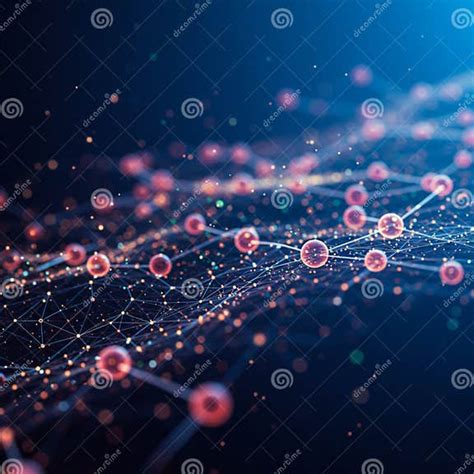 Ai Generated Image Of Network Diagram With Circular Nodes And Color Gradient Stock Illustration