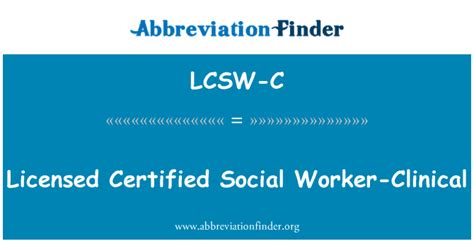 Lcsw C Significa Licencia Certificada Trabajadora Social Clínica Licensed Certified Social