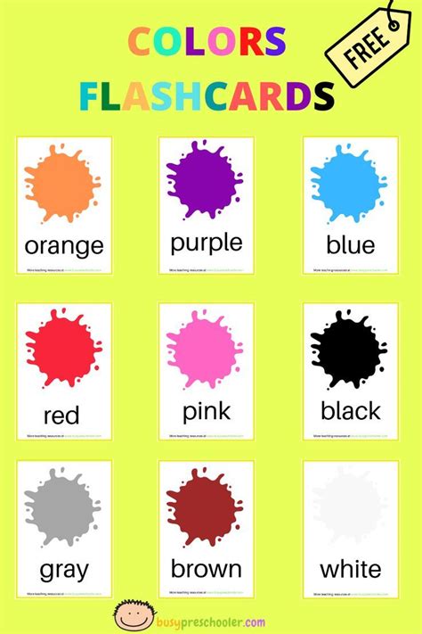 Printable Colors Flashcards Pack Artofit