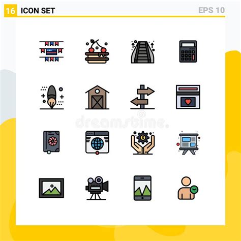 16 Thematic Vector Flat Color Filled Lines And Editable Symbols Of Development Coding