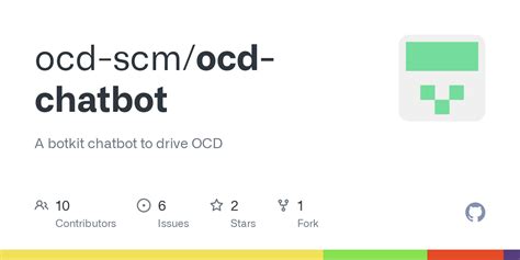 GitHub Ocd Scm Ocd Chatbot A Botkit Chatbot To Drive OCD