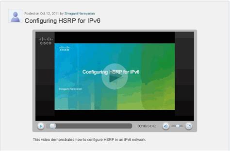 Ipv6 Hsrp Configuration Example Cisco