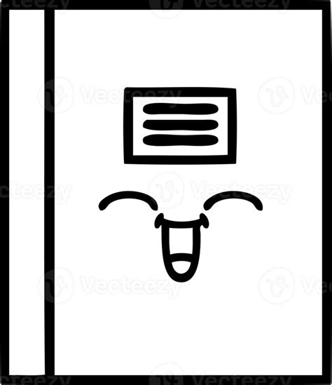 Line Drawing Cartoon Of A Notebook Icon 40830042 Png