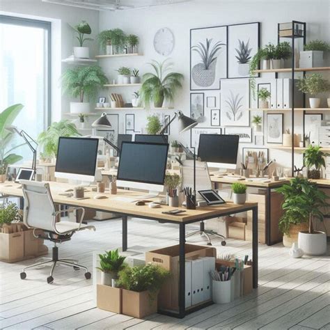 Clean Organized Modern Office Workplace Premium Ai Generated Image