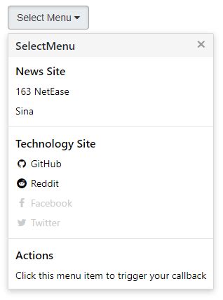 SelectMenu 简洁易用多样的菜单解决方案