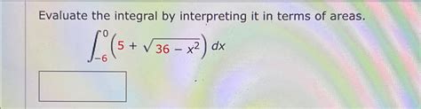 Solved Evaluate The Integral By Interpreting It In Terms Of