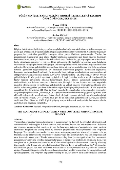 Pdf The Example Of Compiler Design With Low Level Virtual Machine Project