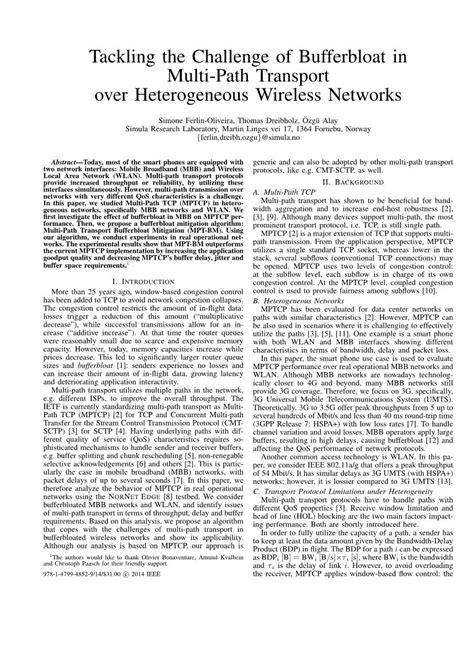 Tackling The Challenge Of Bufferbloat In Multi Path Transport Over