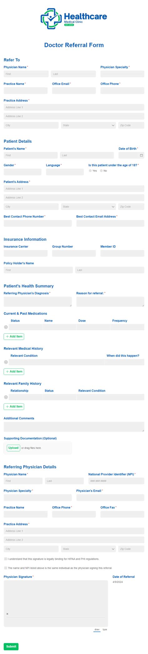 Repeating Sections And Tables Templates Cognito Forms