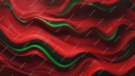 Premium Photo A Red And Green Wave Design With A Red Background