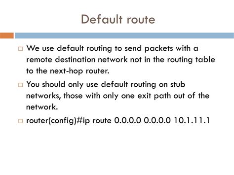PPT IP Routing Static Routing Default Routing PowerPoint Presentation ID