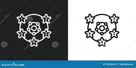 Item Interconnections Outline Icon In White And Black Colors Item Interconnections Flat Vector