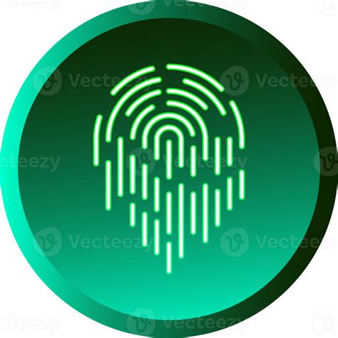 Push Buttons Finger Scan Identification Icon Element For Decorative