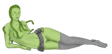 Rule 34 1girls Delphyne Gorgon Female Female Only Green Skinned