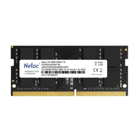 Ram Netac Ntbsd4n32sp 08 Barrette Memoire 8gb Ddr4 3200 Sodimm