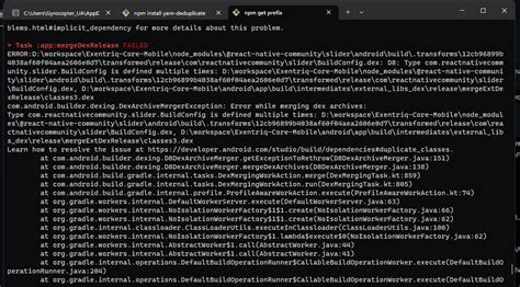 Android Type Comreactnativecommunitysliderbuildconfig Is Defined
