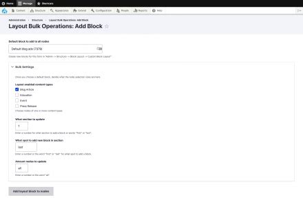 Layout Bulk Operations | Drupal.org