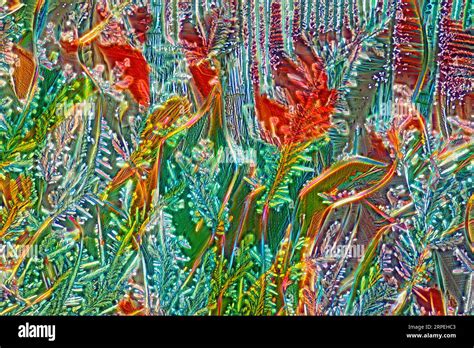 The Image Presents Crystallized Mixture Of Paracetamol Urea And Resorcinol Photographed