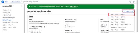 Rds または Aurora でスナップショット作成方法、db 復元方法 Developersio