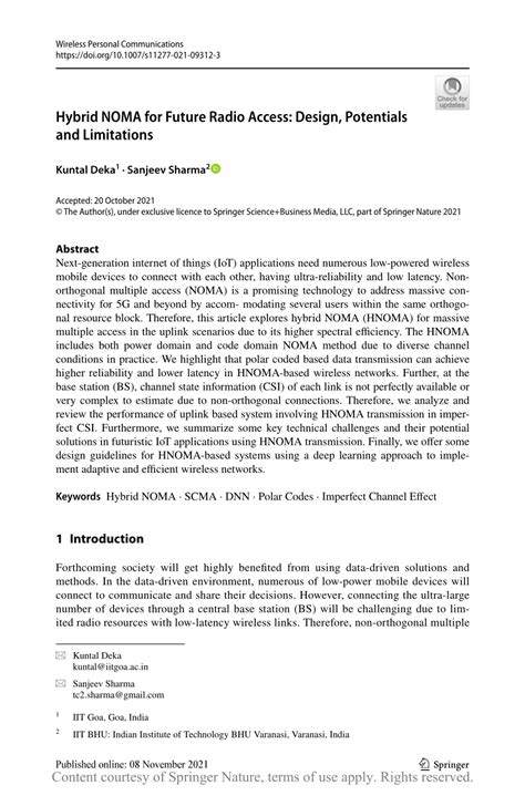 Hybrid Noma For Future Radio Access Design Potentials And Limitations