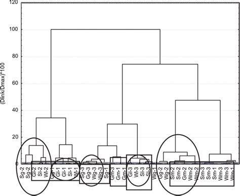 The Dendrogram Produced By Hierarchical Cluster Anaysis Hca Using Download Scientific Diagram