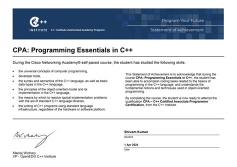 Shivam Kumar On Linkedin Cpp Programming Cisconetworkingacademy