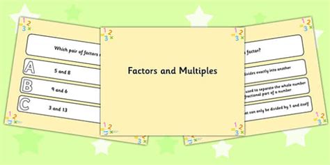 Factors And Multiples Game PowerPoint Quiz Key Stage
