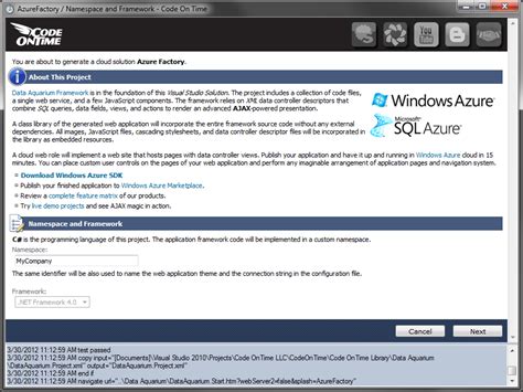 Code On Time Azure Factory