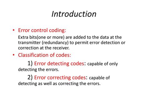 Ppt Error Control Coding Powerpoint Presentation Free Download Id