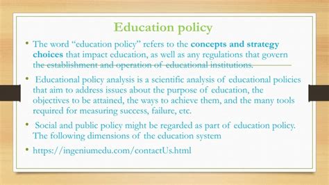 Ppt Importance Of Educational Policy In The Education System