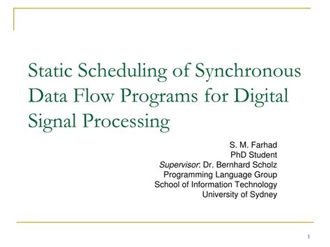 ppt static scheduling of synchronous data flow programs for digital