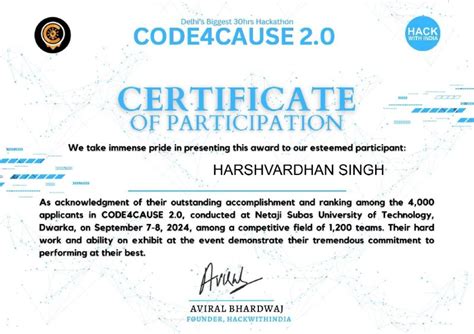 Harshvardhan Singh On Linkedin Hackathon Code4cause Techforgood