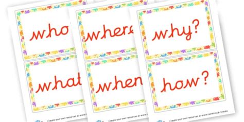 Cursive Question Words