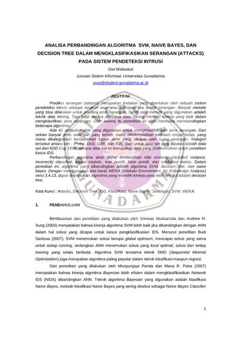 Pdf Analisa Perbandingan Algoritma Svm Naive Bayes Dan Decision Tree Dalam