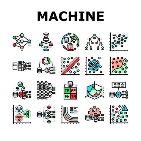Machine Learning Algorithm Model Icons Set Vector Stock Illustration Illustration Of Algorithm
