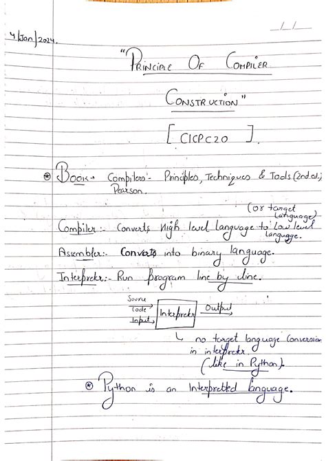 Compiler Notess Computer Science Engineering Studocu