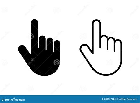 Hand Cursor Icon Cursor Icon Vector Hand Cursor Icon Click Stock Vector Illustration Of