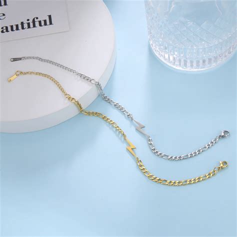 Badu Bg Светкавици от неръждаема стомана Модни вериги за крака Дамски глезени Гривна Момичета