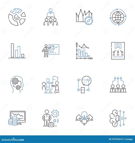 Market Segmentation Line Icons Collection Demographics Psychographics Geographic Targeting