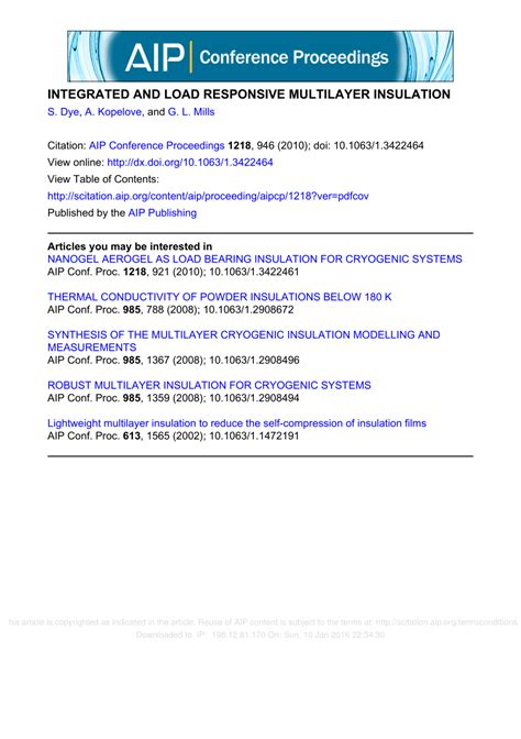 Pdf Integrated And Load Responsive Multilayer Insulation