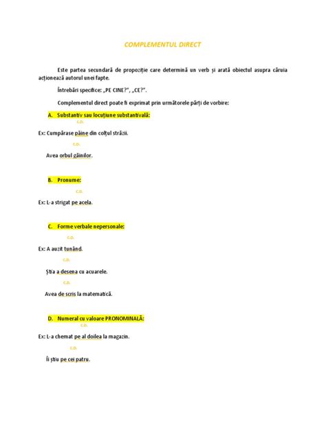 Complementul Direct Pdf