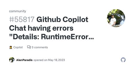 Github Copilot Chat Having Errors Details Runtimeerror Function Documentcontext Selections