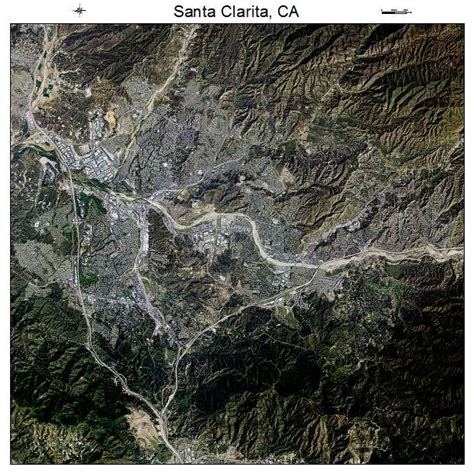 Aerial Photography Map Of Santa Clarita Ca California