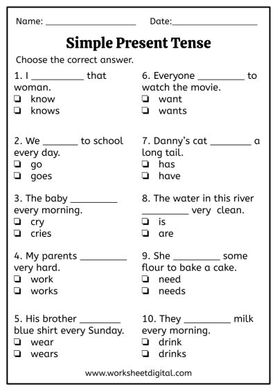 English Worksheets For Grade 3