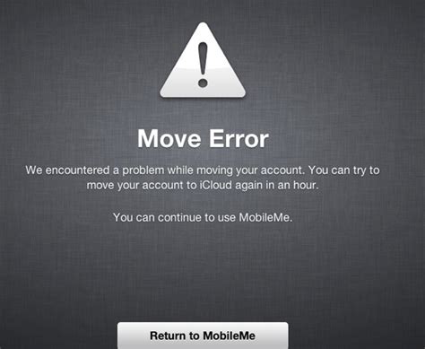 mobileme to icloud migration move error