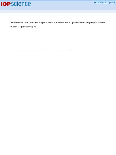 On The Beam Direction Search Space In Computerized Non Coplanar Beam