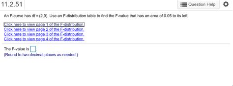 Solved Question Help An F Curve Has Df Use Chegg