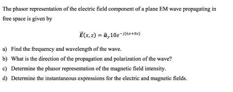 solved the phasor representation of the electric field component of a
