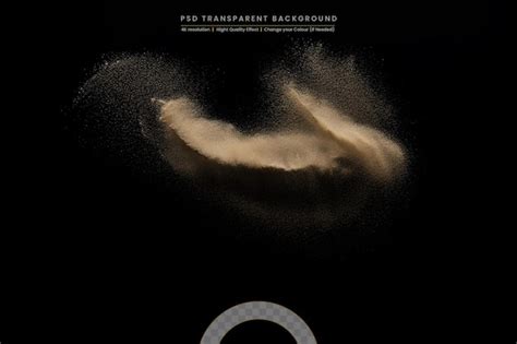 Sand Explosion On Black Background Throwing Freeze Stop Motion Object Design Premium Ai