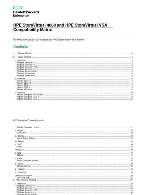 Hpe Storevirtual 4000 And Hpe Storevirtual Vsa Pdf Microsoft Windows Operating System